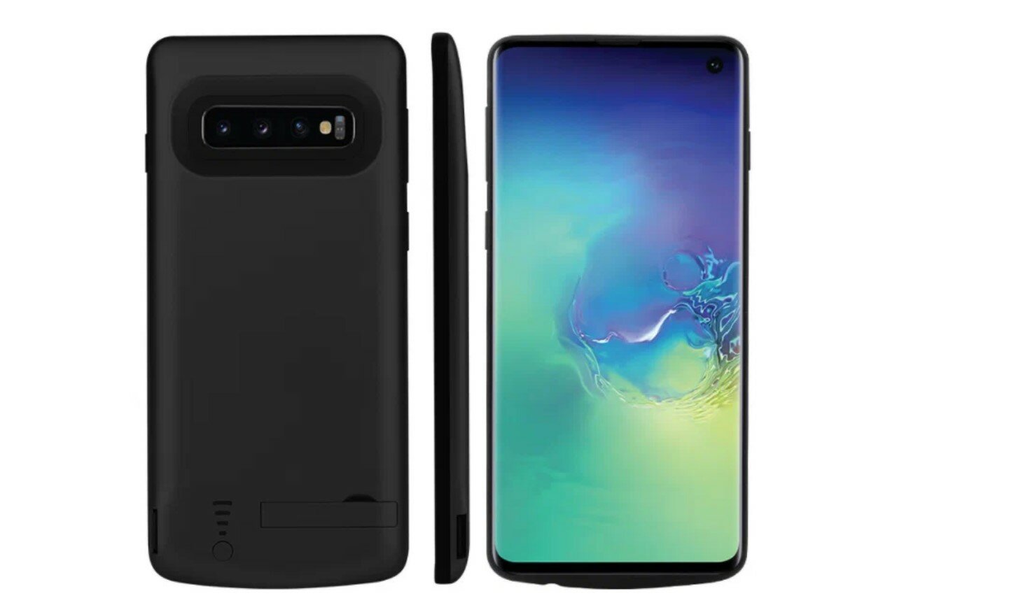 Чехол-бампер MyPads для Samsung Galaxy S10+ Plus со встроенной усиленной мощной батарей-аккумулятором 6000mAh