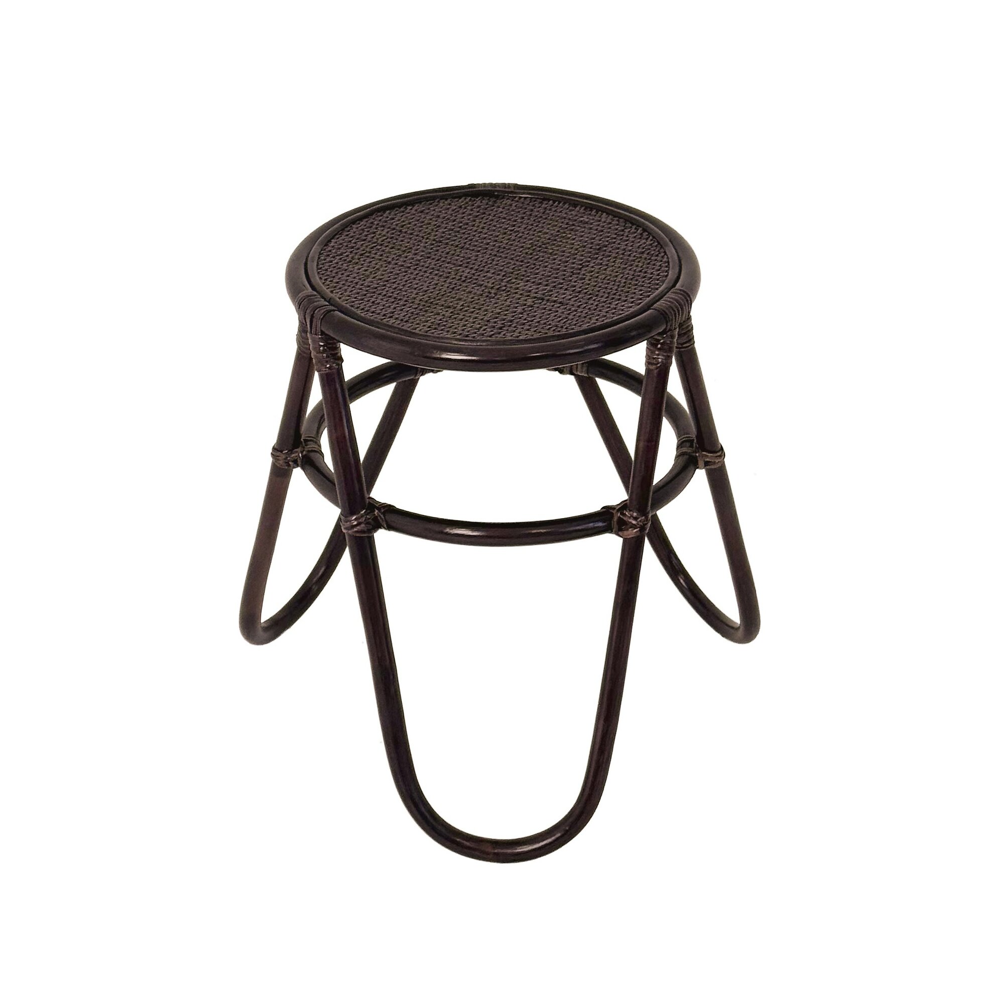 Столик из натурального ротанга Киви, цвет темно-коричневый, диаметр 45 см