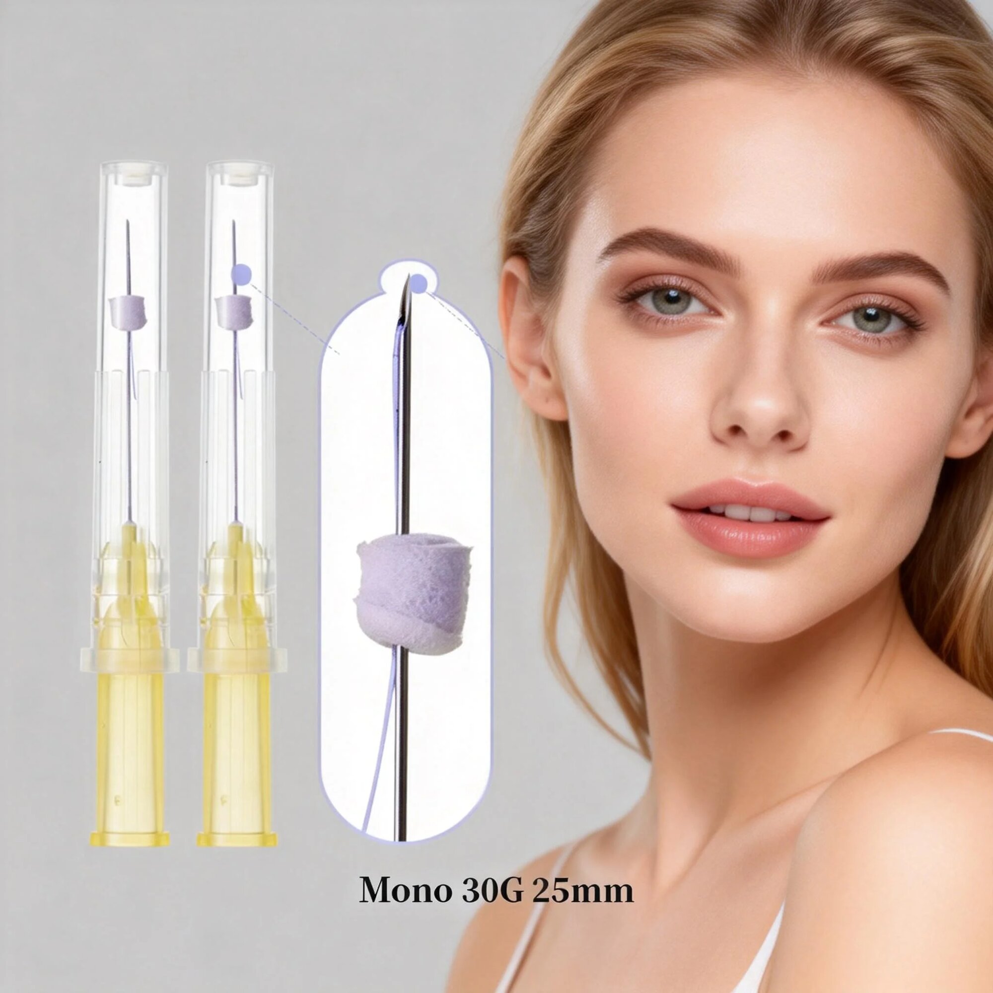 Мононити PDO для лица 50 шт. mono 27g38mm