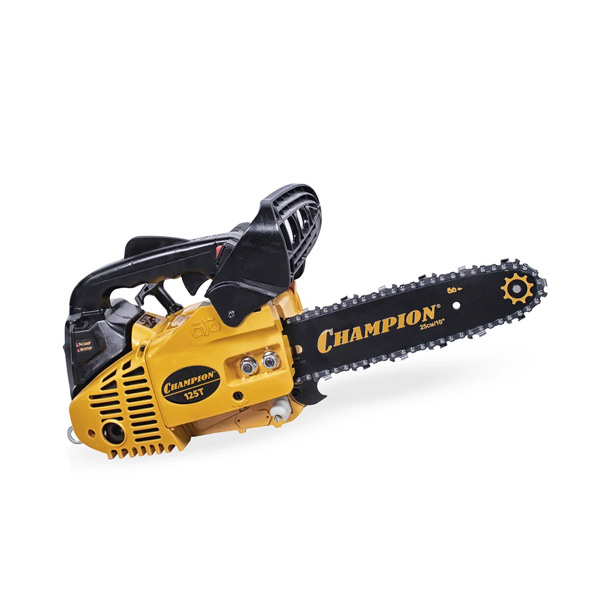 Пила цепная бензиновая CHAMPION 125T-10, желтый/черный, 700Вт(0.95 л. с) длина шины 10"(25см)