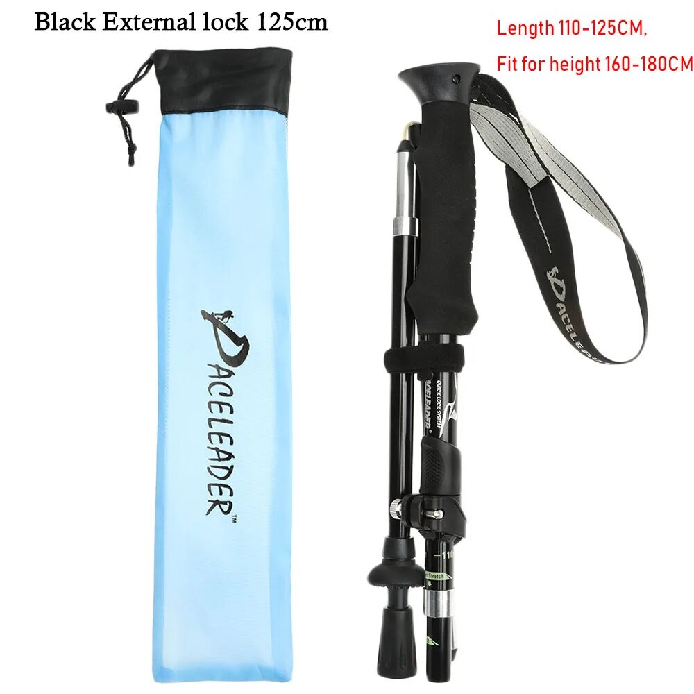 Складные треккинговые палки Black External lock 125cm