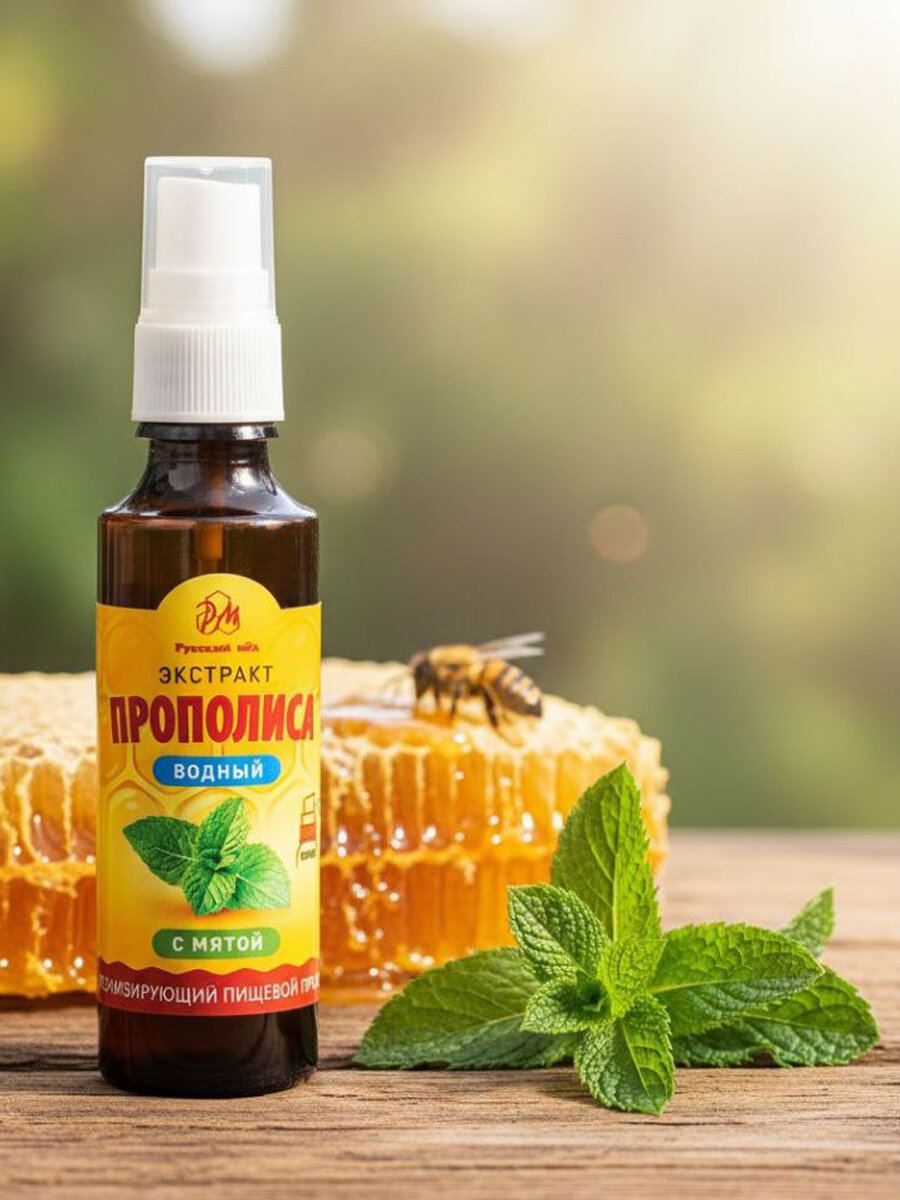 Экстракт прополиса водный, прополис водный раствор спрей 50 мл Для детей и взрослых для иммунитета Противовирусные Противовоспалительные От простуды и гриппа