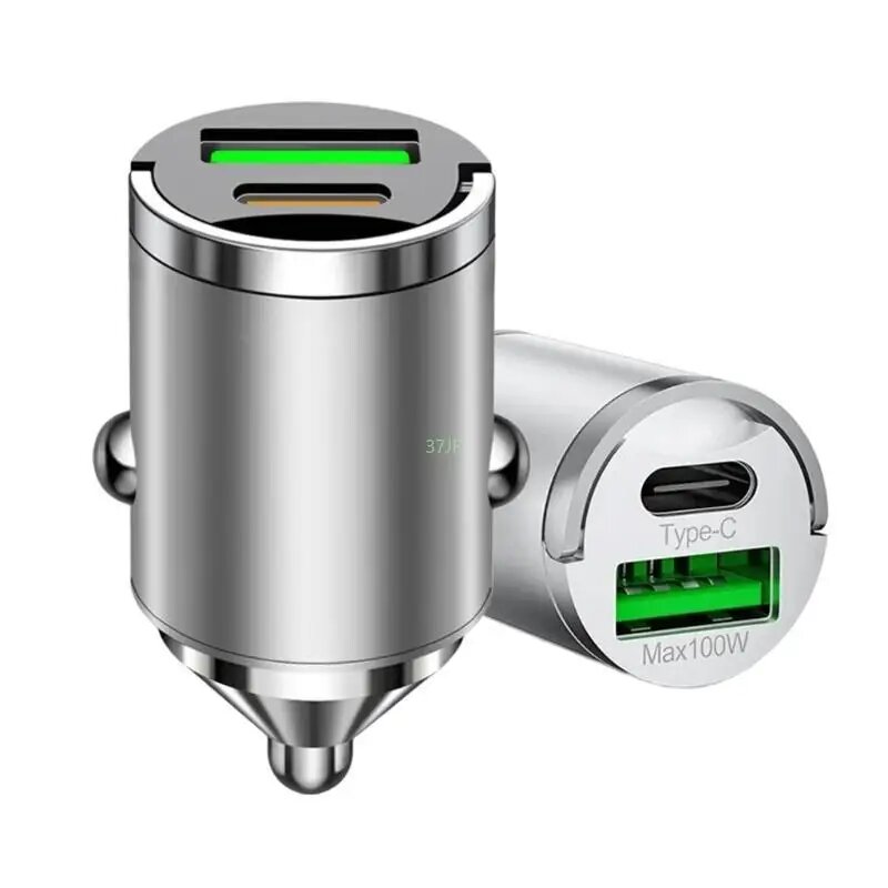 Зарядный металлический адаптер типа C, 100 Вт. Эффективная подача питания. Простая установка для домашнего офиса или