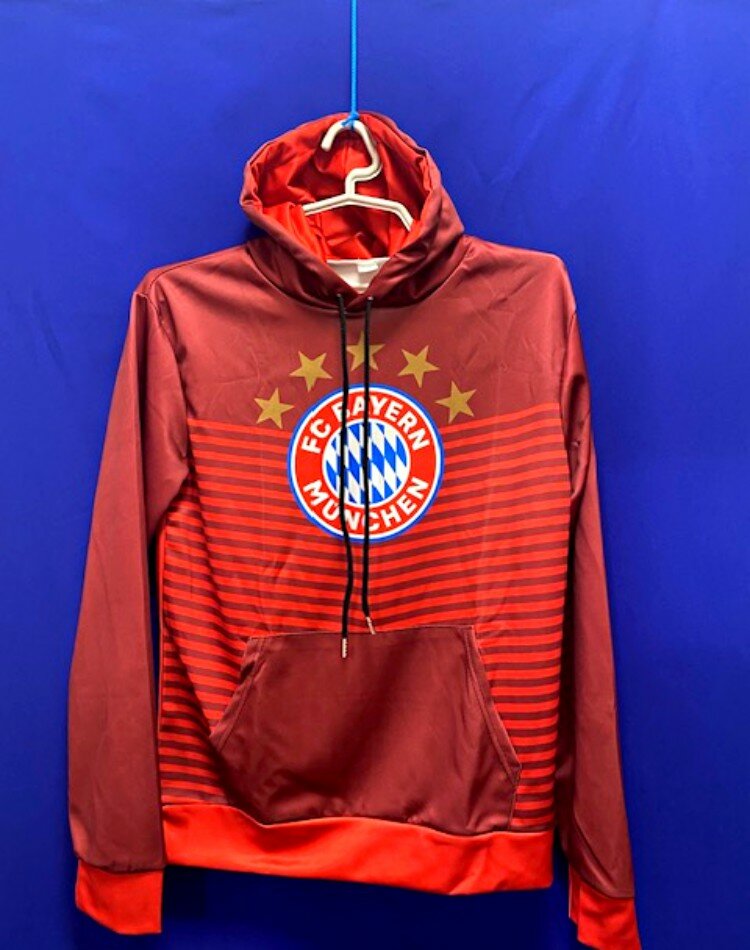 Бавария футбол размер 48 Худи толстовка фк футбольного клуба бордовая с капюшоном
