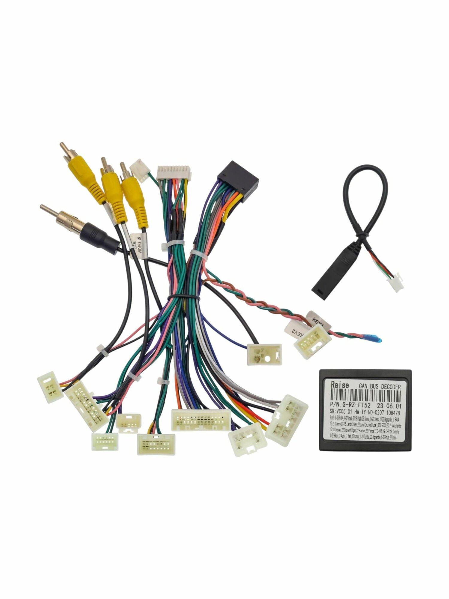 Разъем питания 16 pin для Android магнитол в Toyota 2012+ (BC2, Canbus RZC)