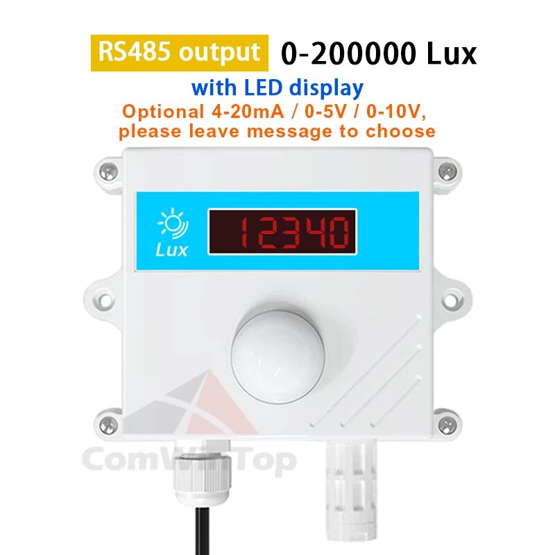 Датчик освещенности ComWinTop CWT-SL, 0-200000 Lux, RS485, LED, CWT-SL-20W