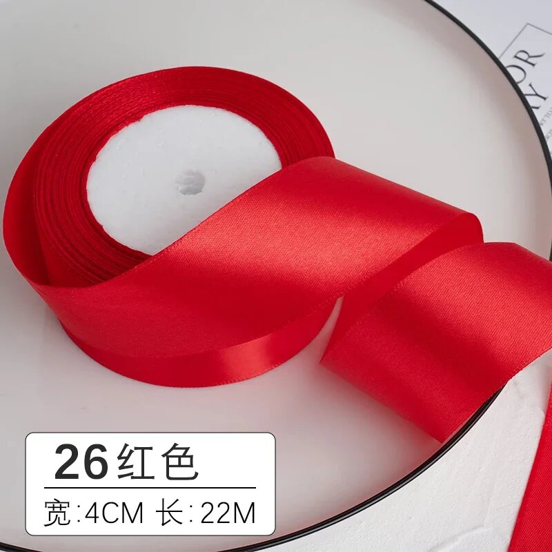 Сатиновая лента Wusmart для рукоделия 1-5 см Красный, Red, 1cm Wide