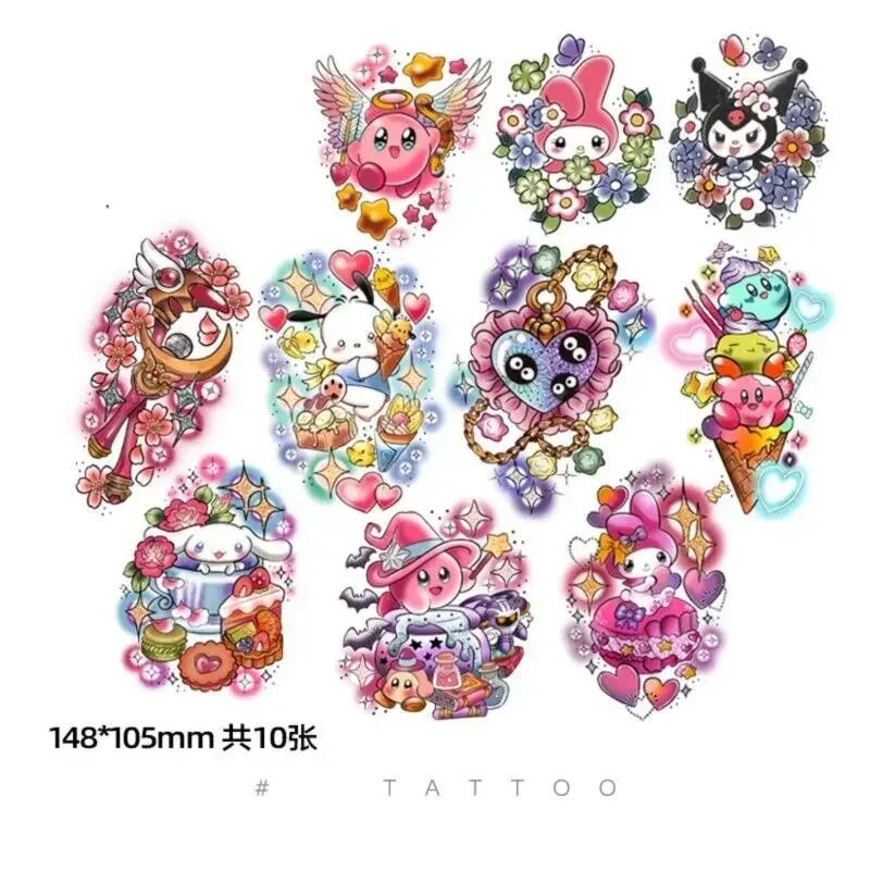 Тату-наклейки Hello Kitty Kuromi, 10шт