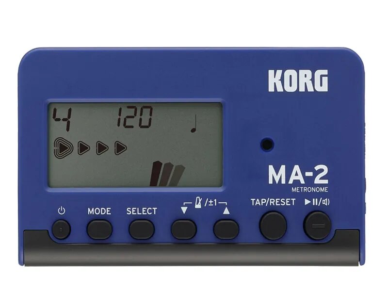 KORG MA-2-BLBK цифровой метроном для барабанов, гитары, клавишных инструментов, компактный, синий/черный — фото 1