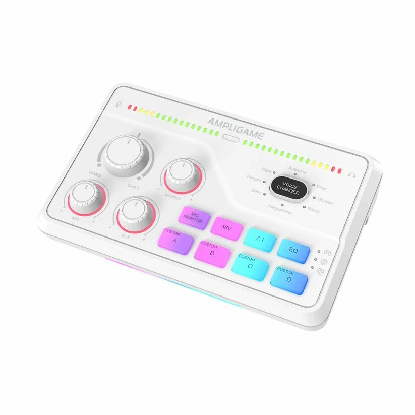 Микшерный пульт FIFINE SC8W, USB c XLR/гарнитурой/оптическим входом/голосовым управлением/эквалайзер