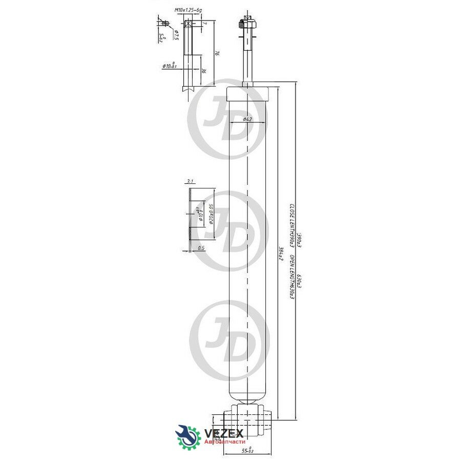 JUST DRIVE JAA0134 Амортизатор газомасляный задний /343398/