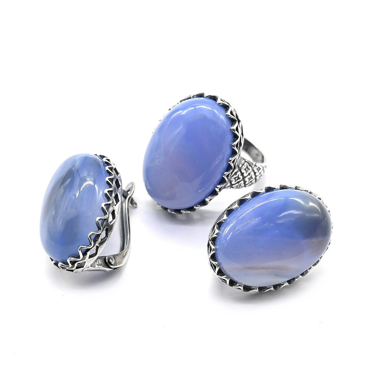 Комплект бижутерии: кольцо, агат