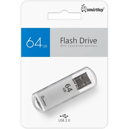 USB флешка Smartbuy 64Gb V-Cut silver USB 2.0