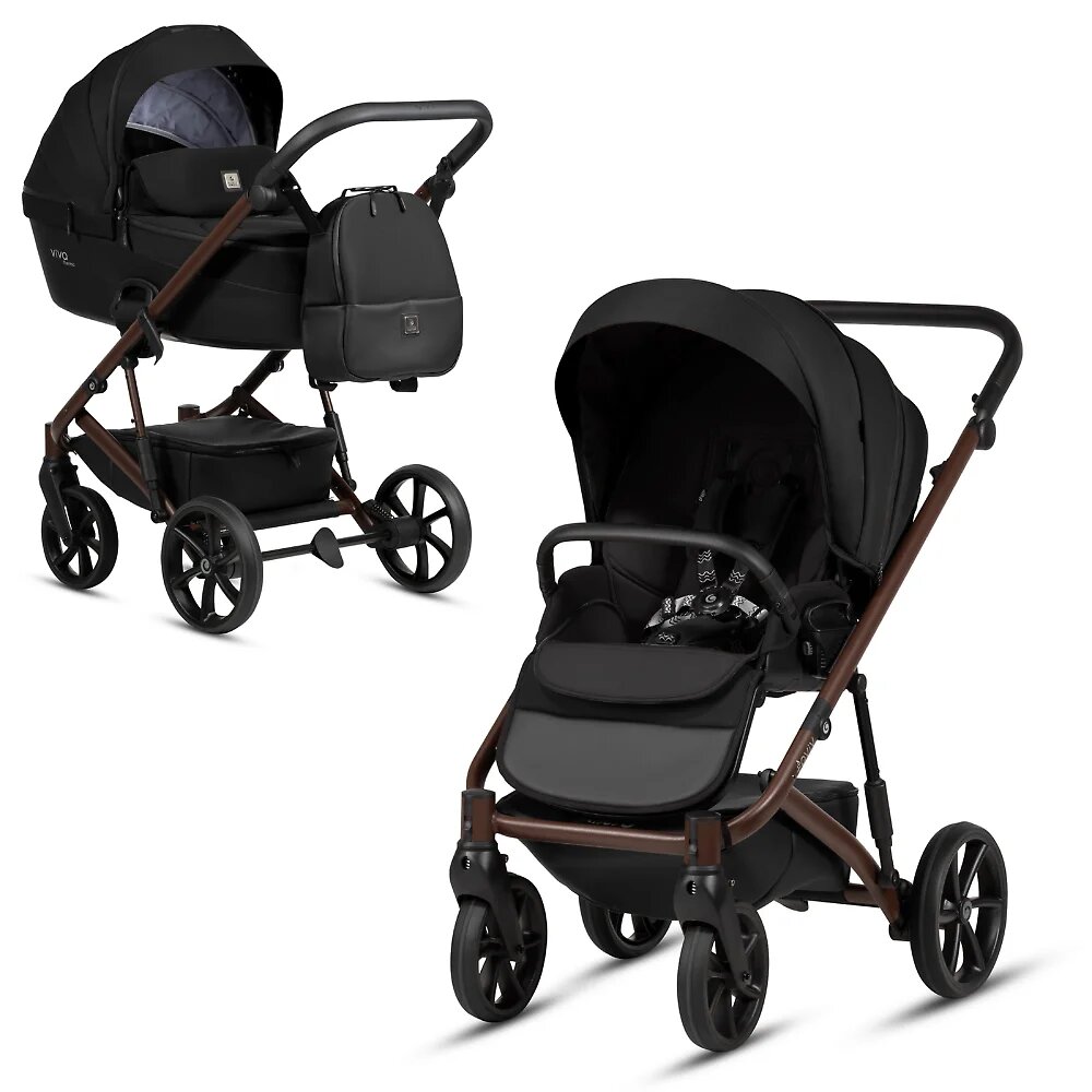 Детская коляска 2в1 Tutis Viva 6+, цвет Caviar (Чёрный), артикул производителя 1612070