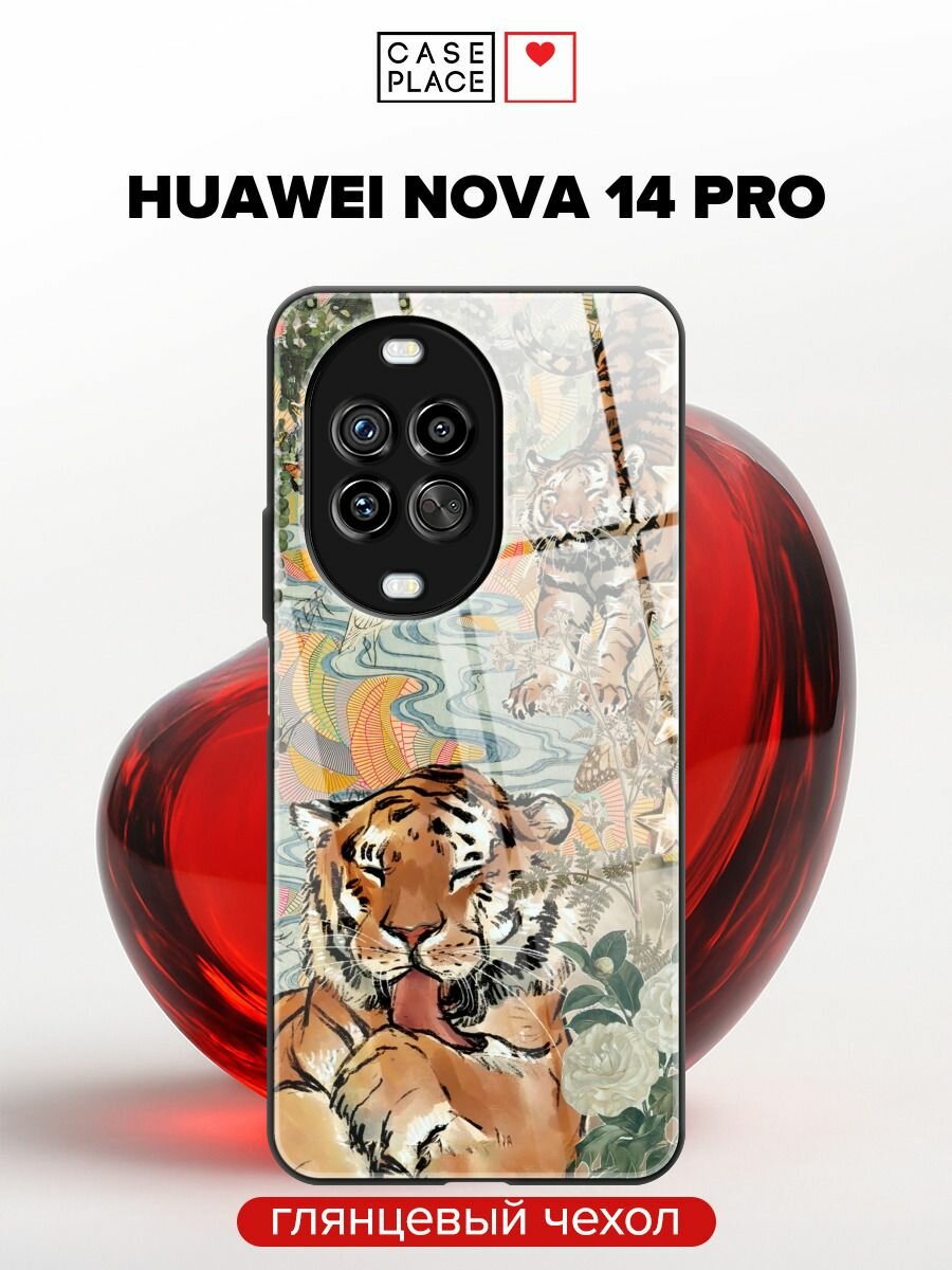 Чехол на Huawei Nova 14 Pro / Хуавей Нова 14 Про с принтом "Умывающийся тигр"