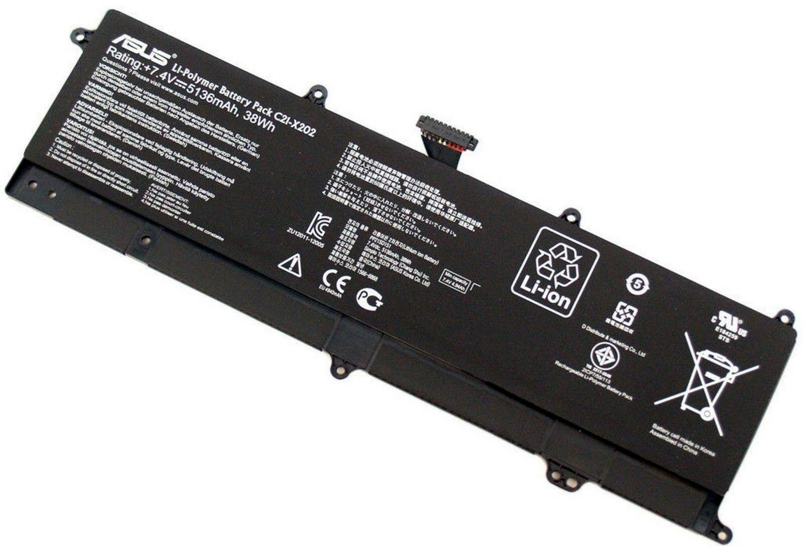 Аккумуляторная батарея MyPads 5200mAh C21-X202 для ноутбуков Asus X201E, X202E, VivoBook S200E