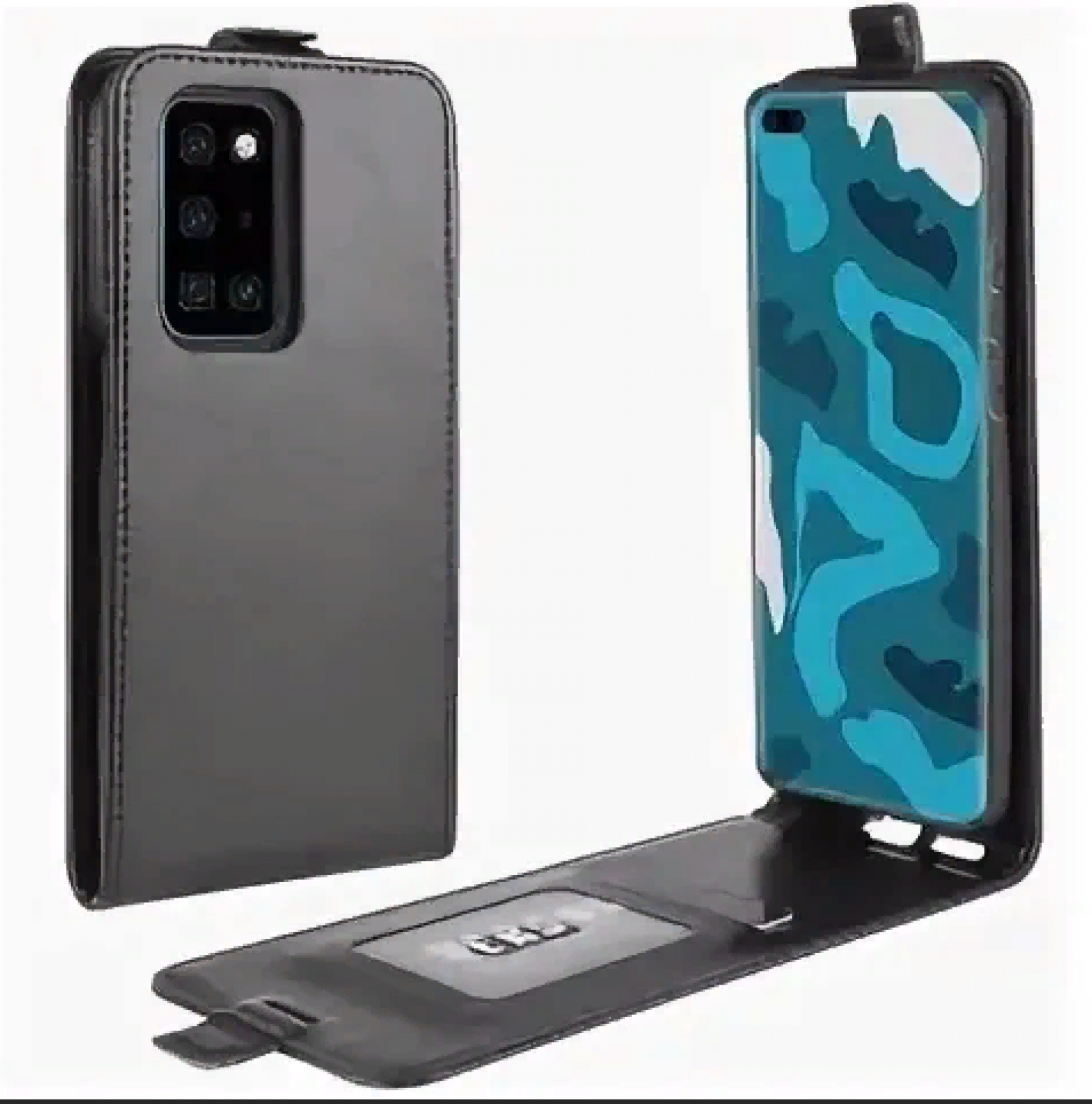 Чехол-флип MyPads для Huawei P40 Pro с вертикальным откидным экраном, черный