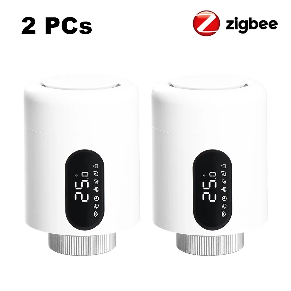 2 шт. Tuya Zigbee 3.0 умный термостат для радиаторов, Цвет: 2PC