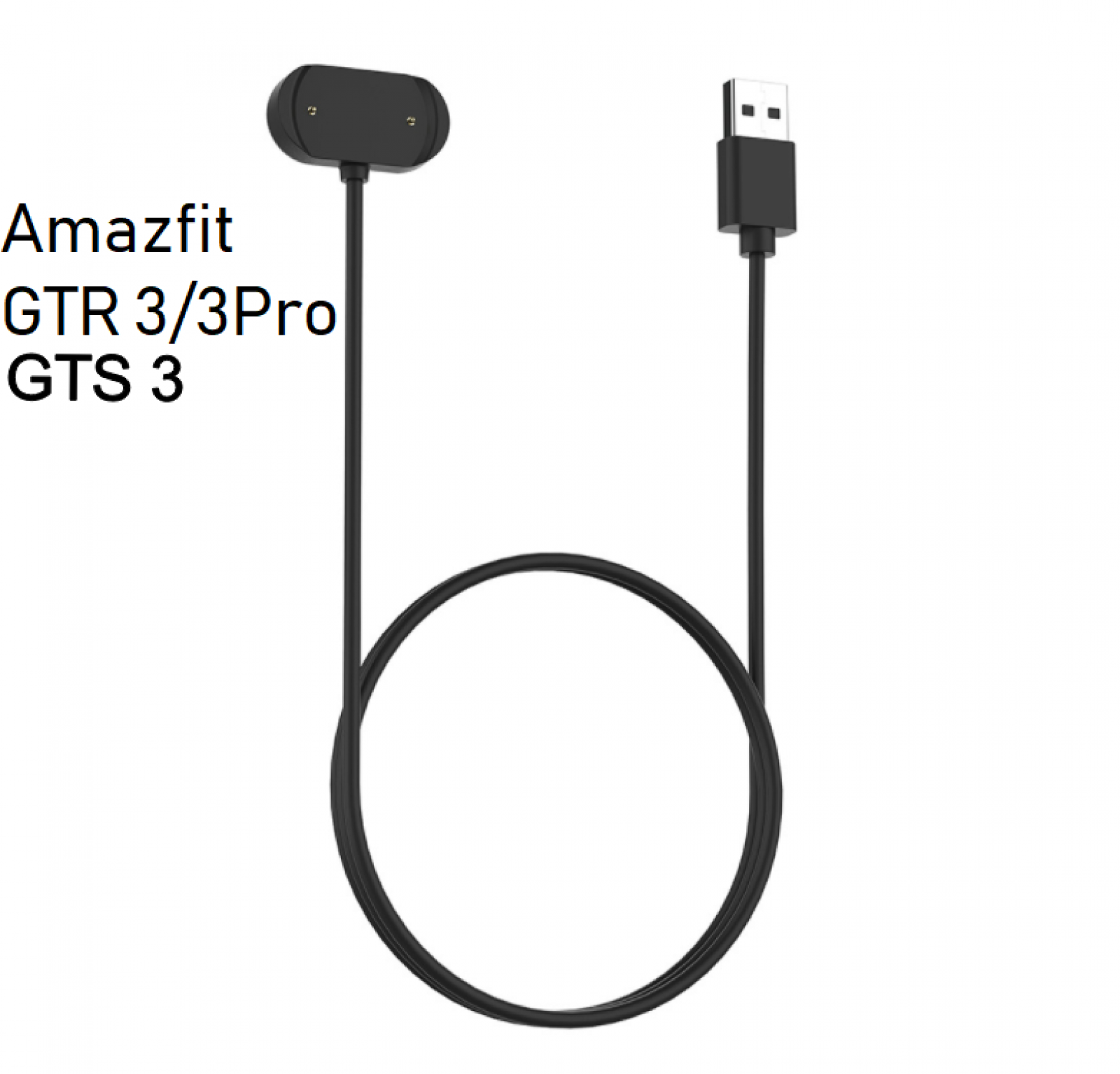 USB-зарядное устройство MyPads для смарт-часов Amazfit GTR 3, GTR 3 Pro, GTS 3 с кабелем 1 м