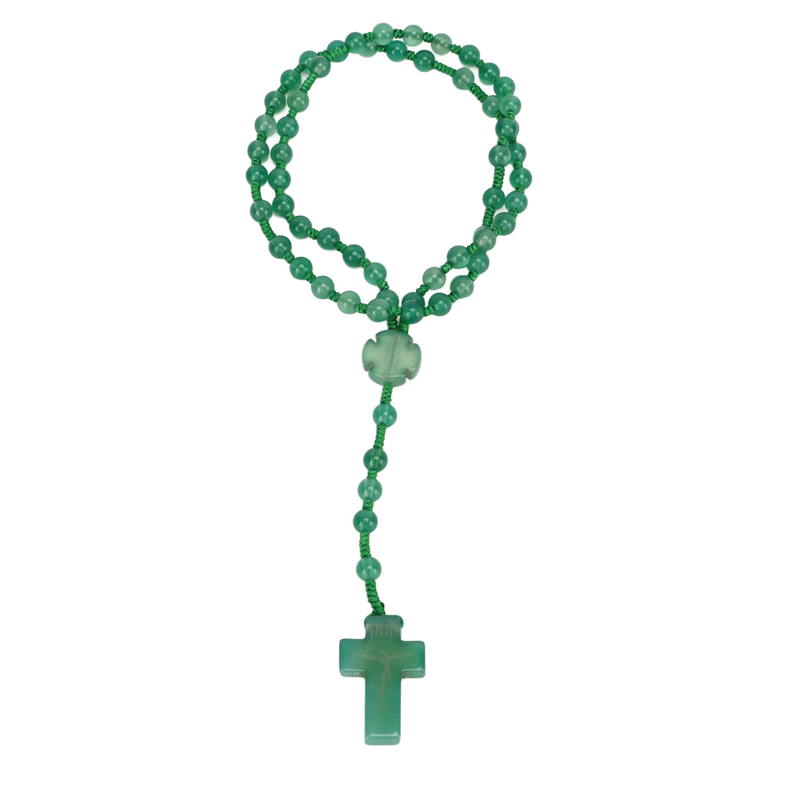 Католические четки, глянцевые, гладкие, зеленые, четки, ожерелье для автомобиля, дома, подвеска, амулет, подарок