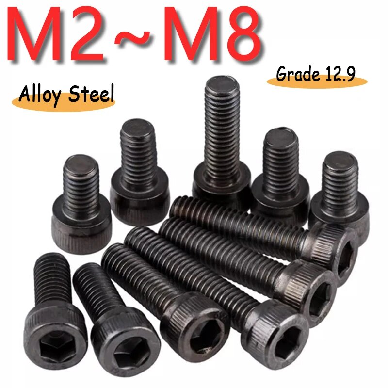 Болты с шестигранной головкой из углеродистой стали M2-M8 M6x20mm-10pcs