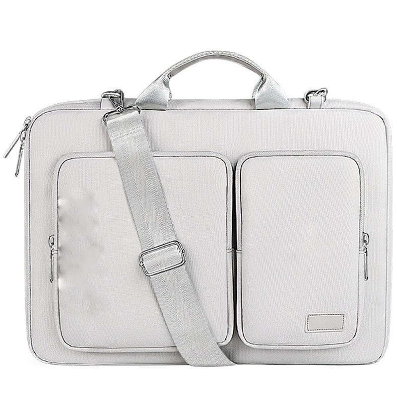 Сумка MyPads для ноутбука 15,6/16 дюймов светлая с двумя внешними карманами на молниях