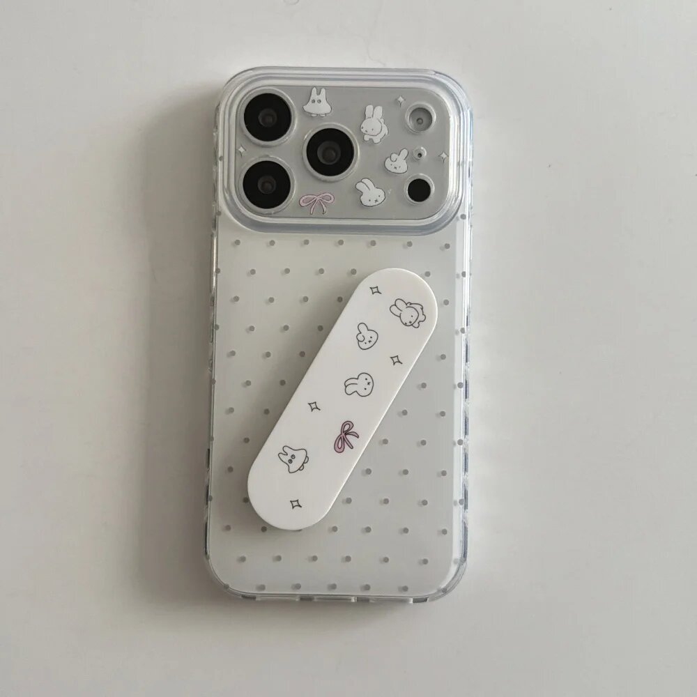 Чехол для iPhone 17 Pro, серый, с кроликом, AB966-2