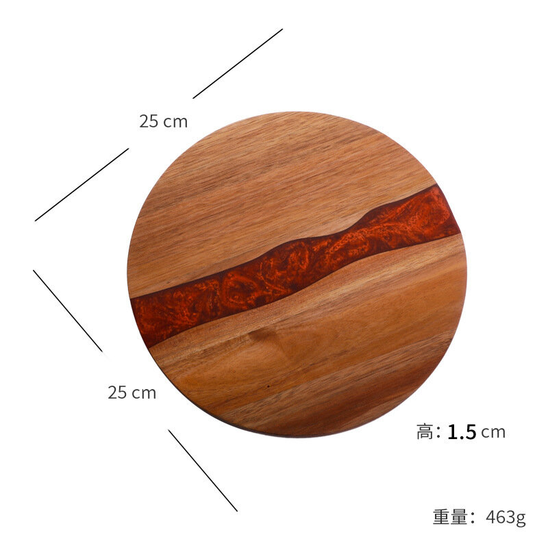 Трансграничная разделочная доска из смолы, разделочная доска из акации, доска для стейков из массива дерева, деревянная доска для пиццы, доска для фруктов в наличии.