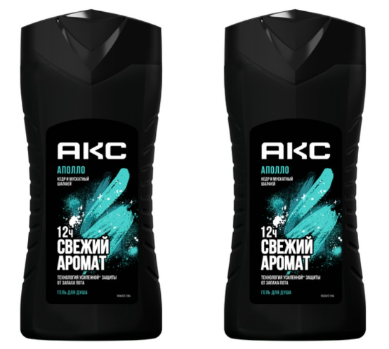 АКС Гель для душа Аполло Кедр и Мускатный орех, 250 мл, 2 шт
