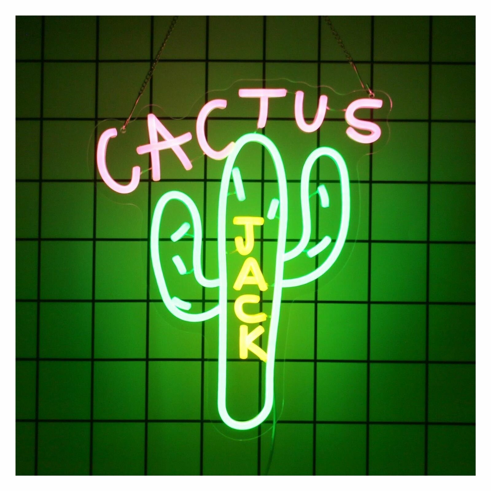 Неоновая Вывеска Cactus Jack С Питанием От USB, Подвесная Вывеска С Регулируемой Яркостью 33см 40см