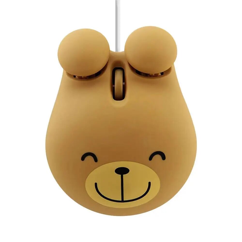 Мини мышь проводная 3D Brown bear