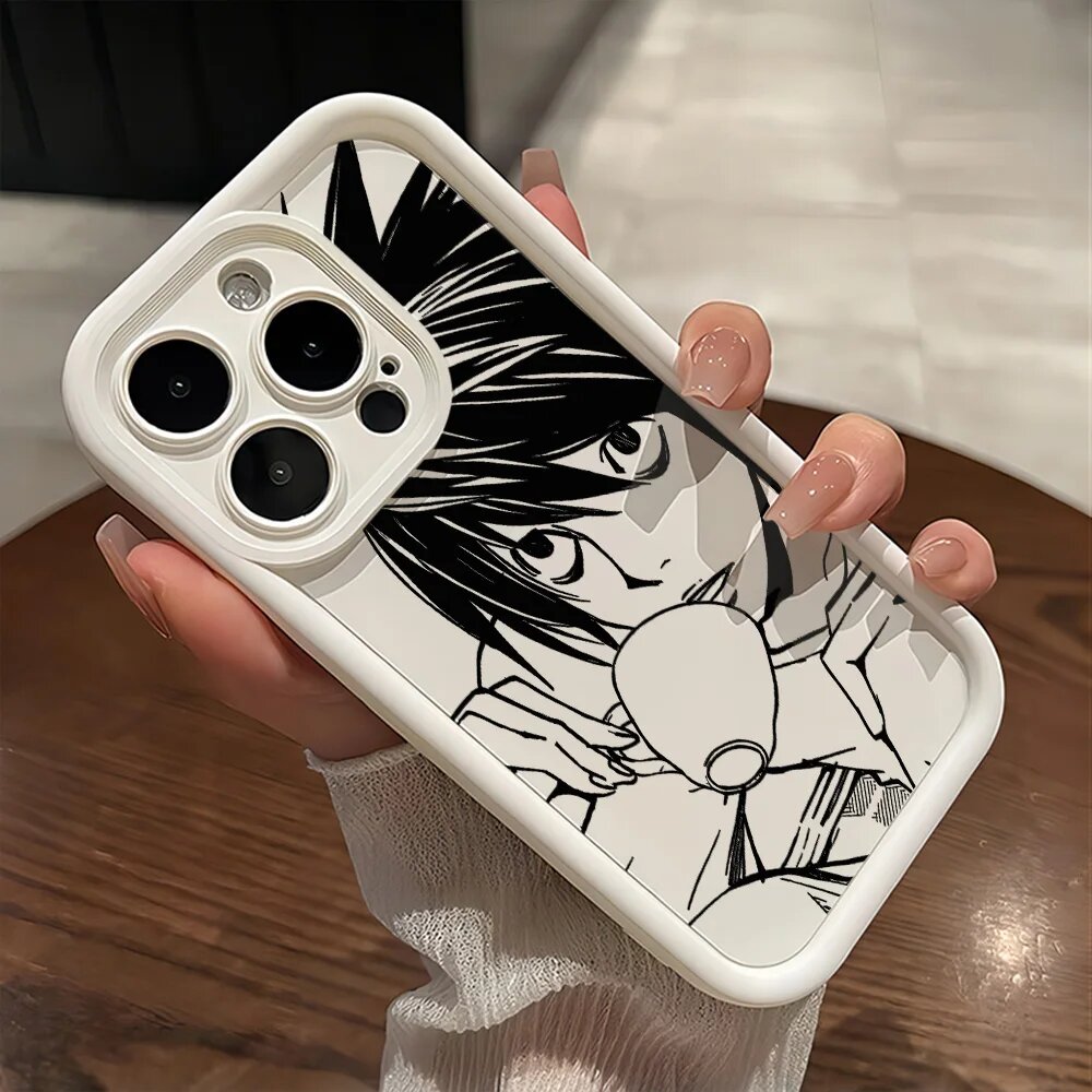 Чехол для iPhone 15 Pro "Тетрадь смерти" (Белый)