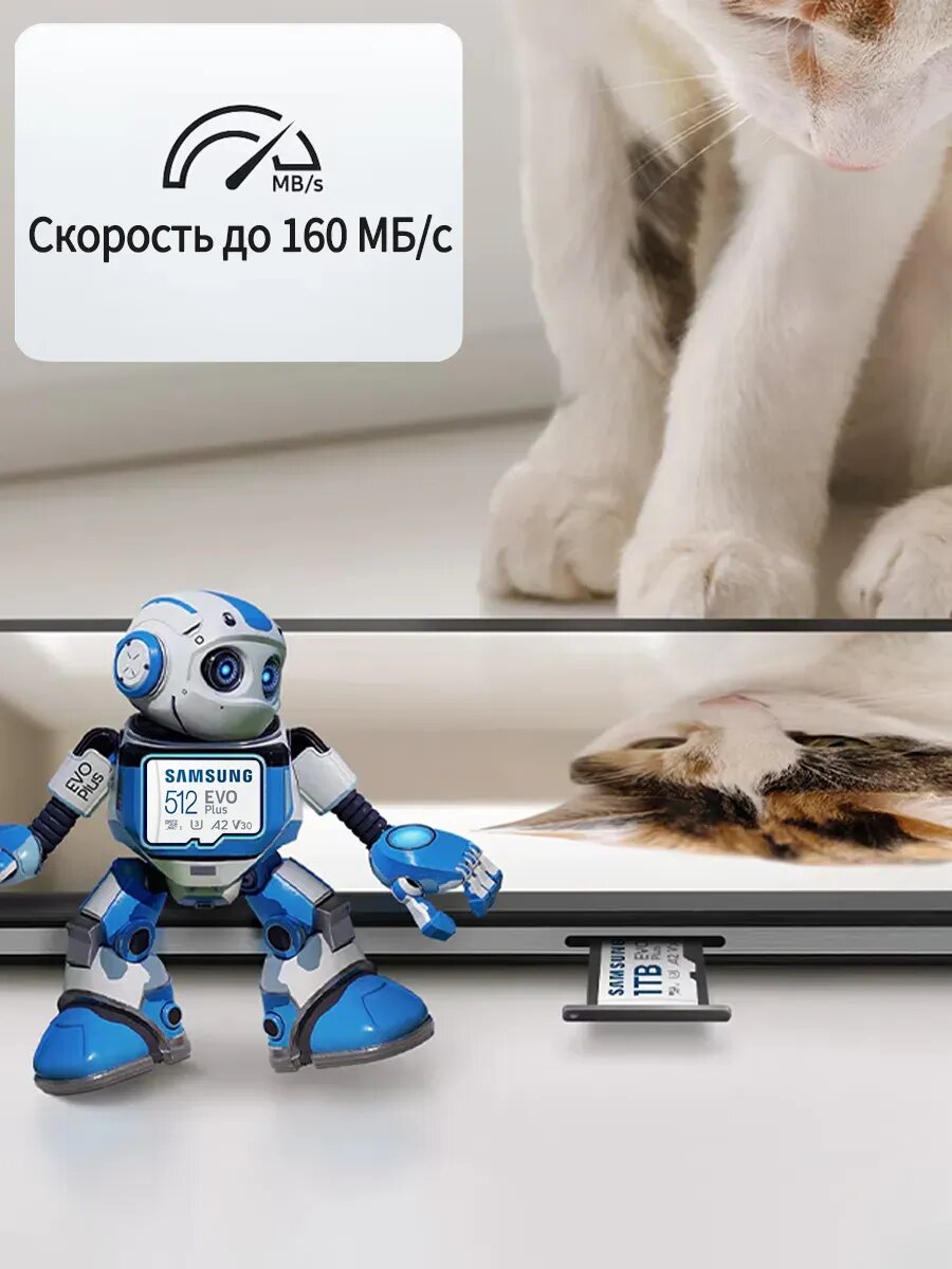 Карта памяти microSDXC EVO Plus 1 ТБ высокой емкости для гаджетов — фото 1