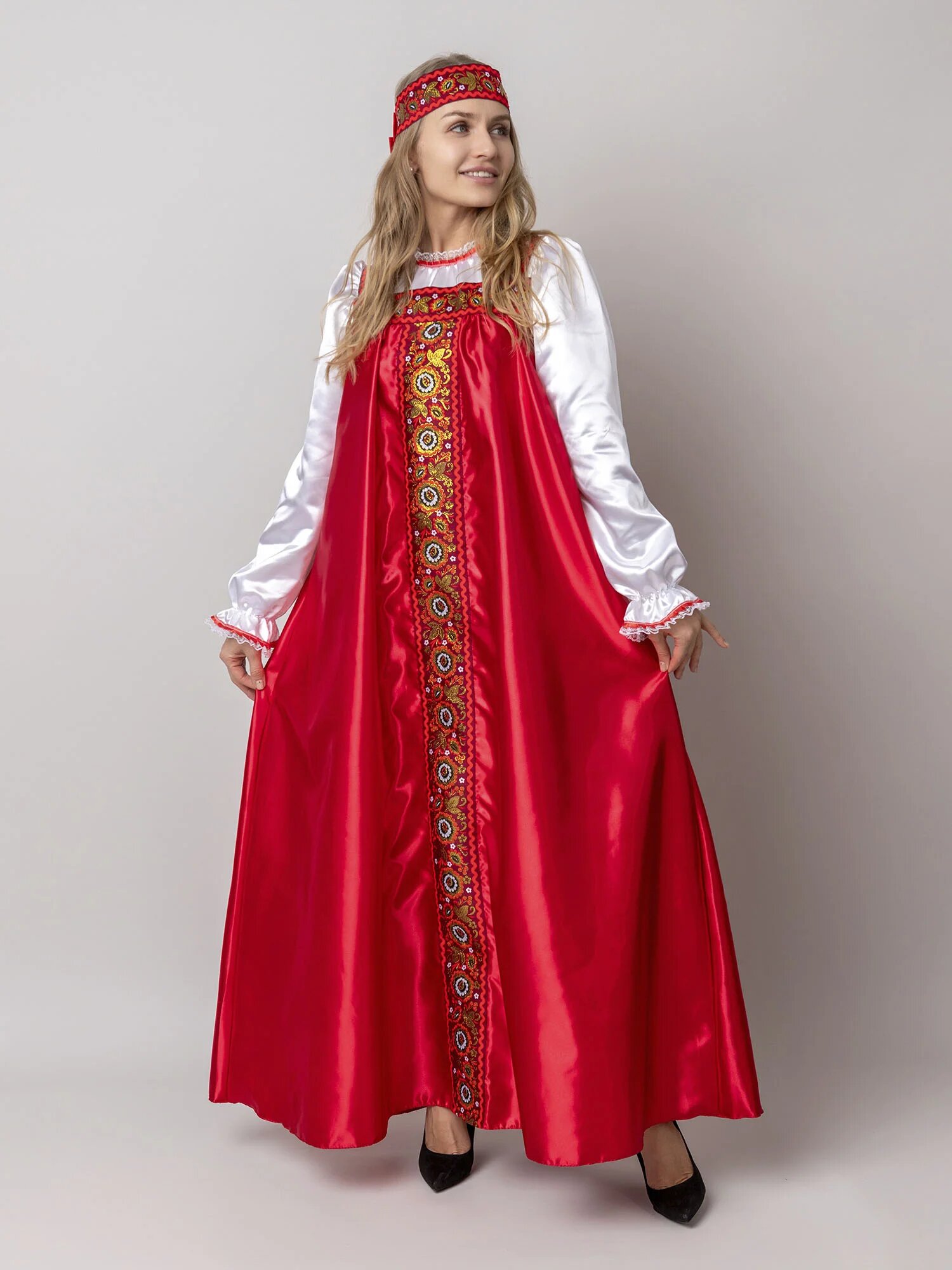 Карнавальный костюм взрослый "Марья Искусница" женский народный с повязкой
