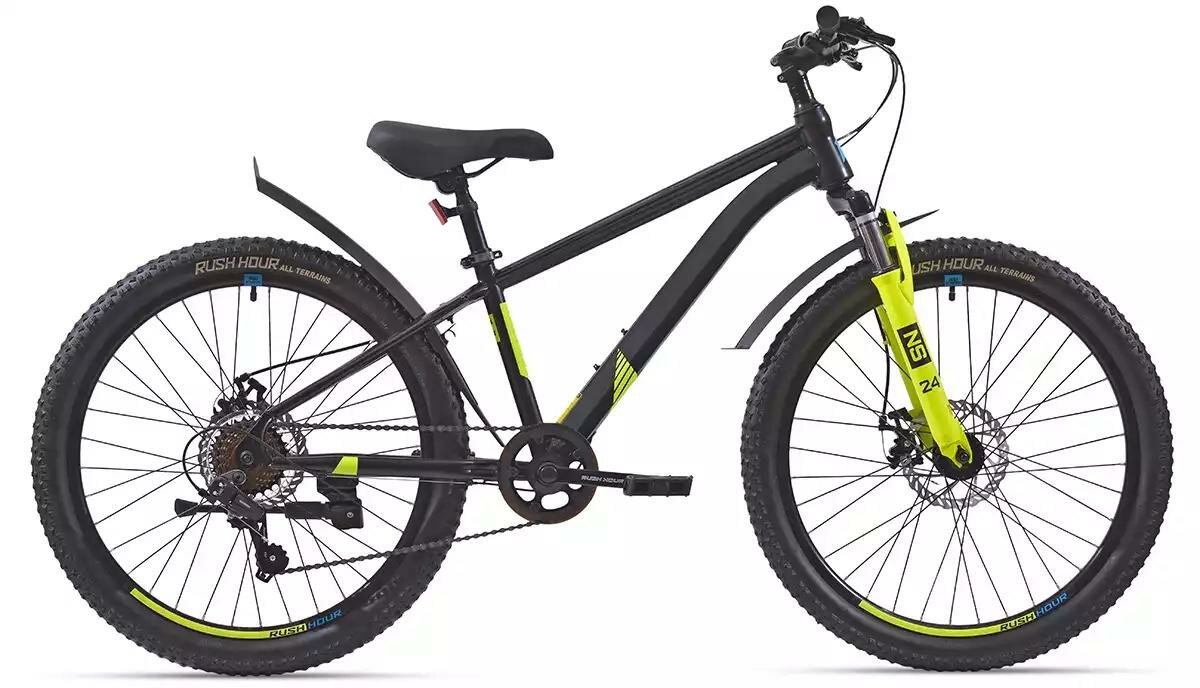 Велосипед RUSH HOUR NX 405 DISC ST, диаметр колес 24", рама 13", 7 скоростей, черный