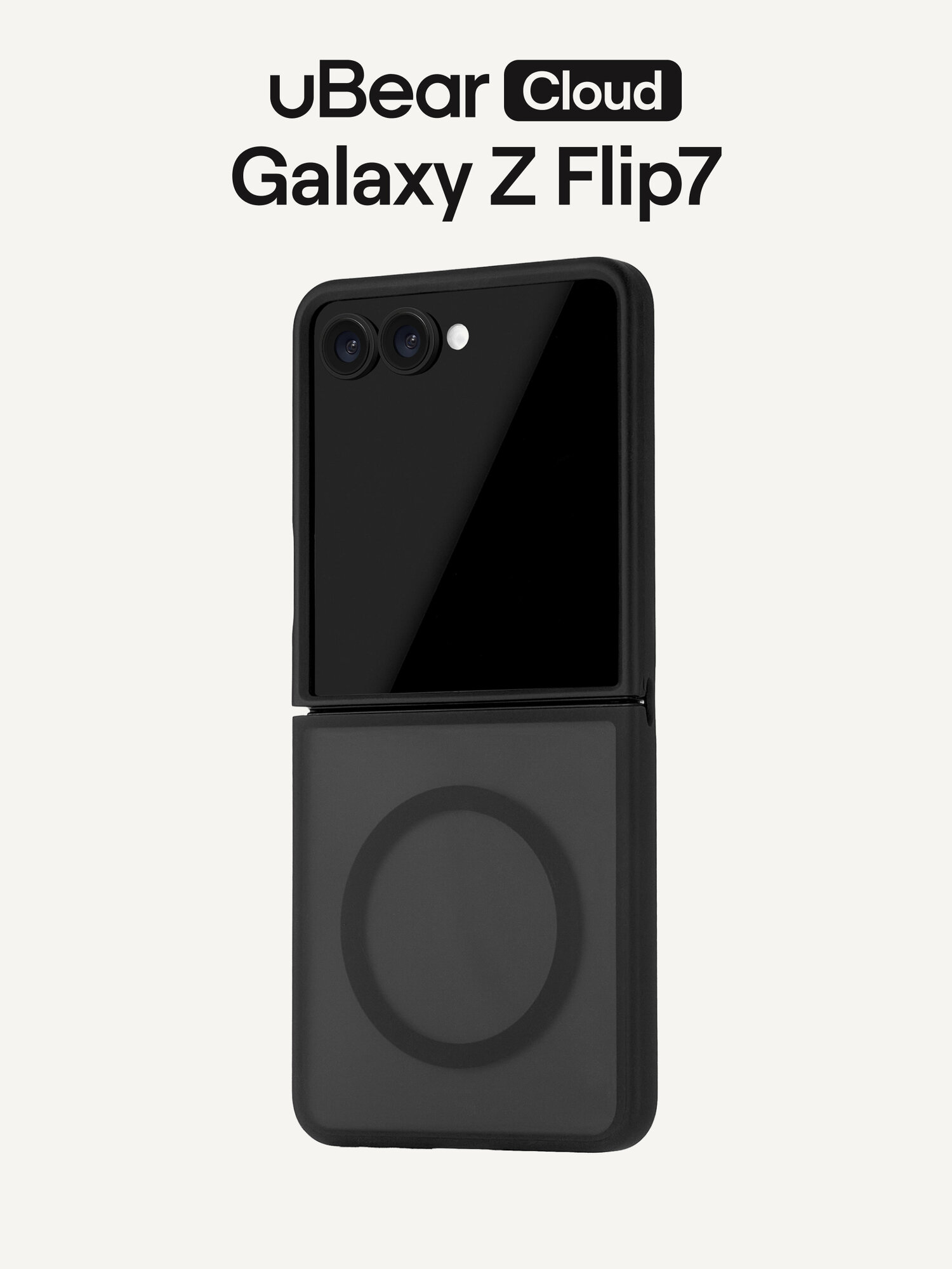 Чехол на Samsung Galaxy Z Flip7 uBear Cloud Mag Case магнитный, чёрный