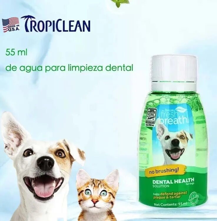 Tropiclean Fresh Breath Dental Health Solution для собак, гель для ухода за полостью рта 55 мл