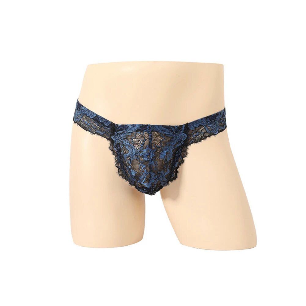 Мужские кружевные стринги Blue