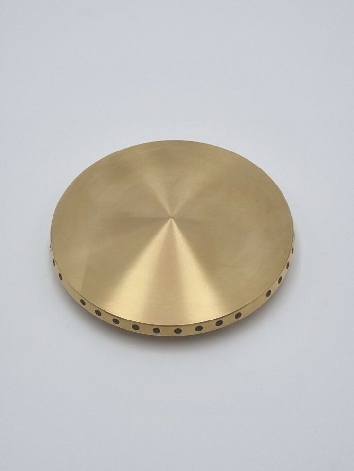 Рассекатель пламени большой (конфорка, горелка) для газовой плиты Indesit, Whirlpool D-90 мм, латунный 104208