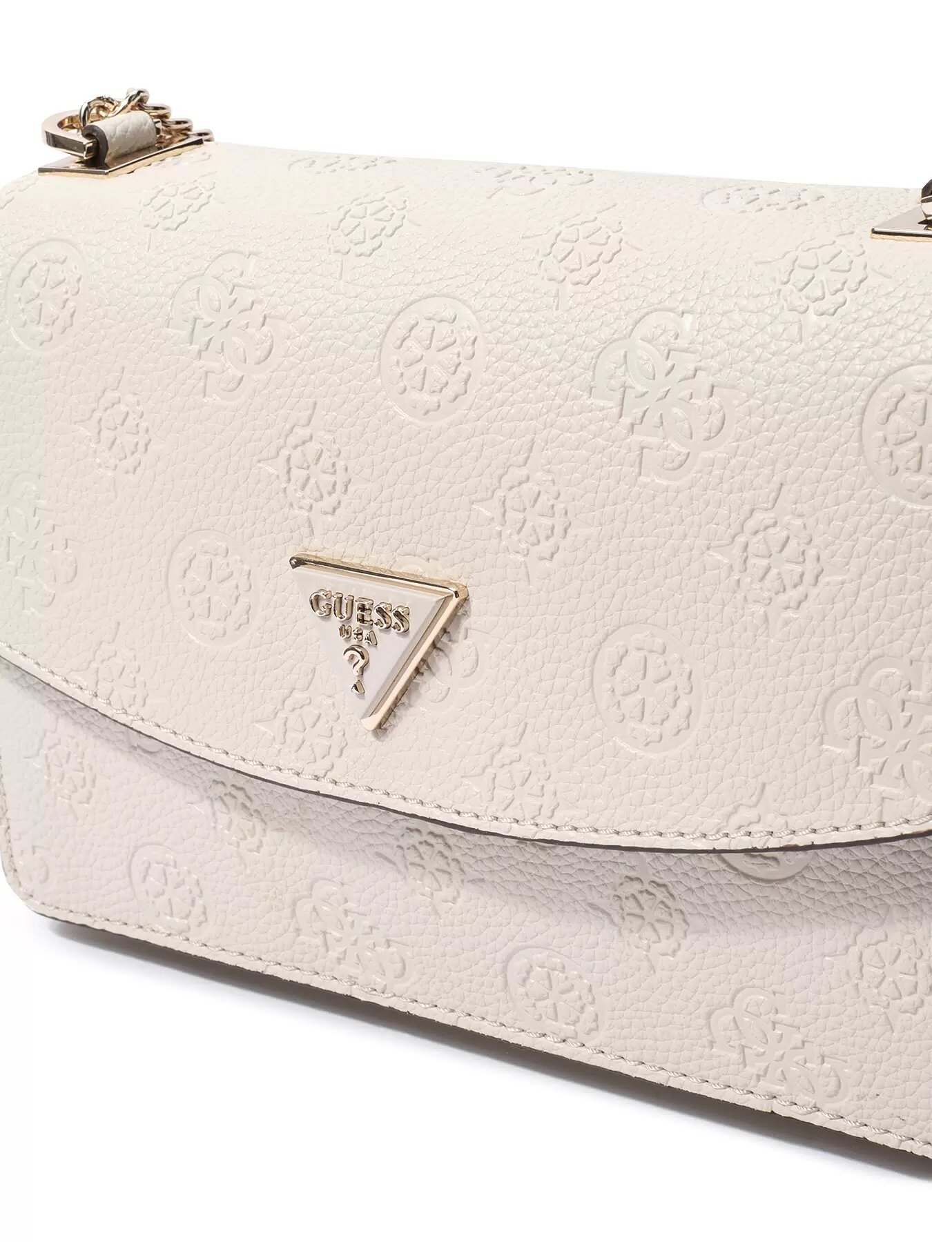 Сумка GUESS, фактура тиснение, бежевый — фото 1