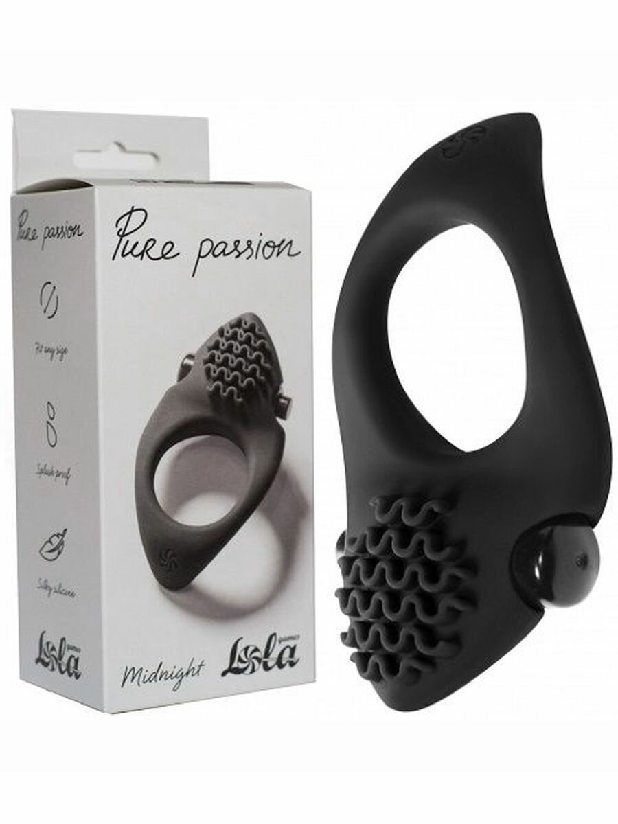 Эрекционное виброкольцо, Pure Passion Midnight, Силиконовое кольцо с вибрацией для пар