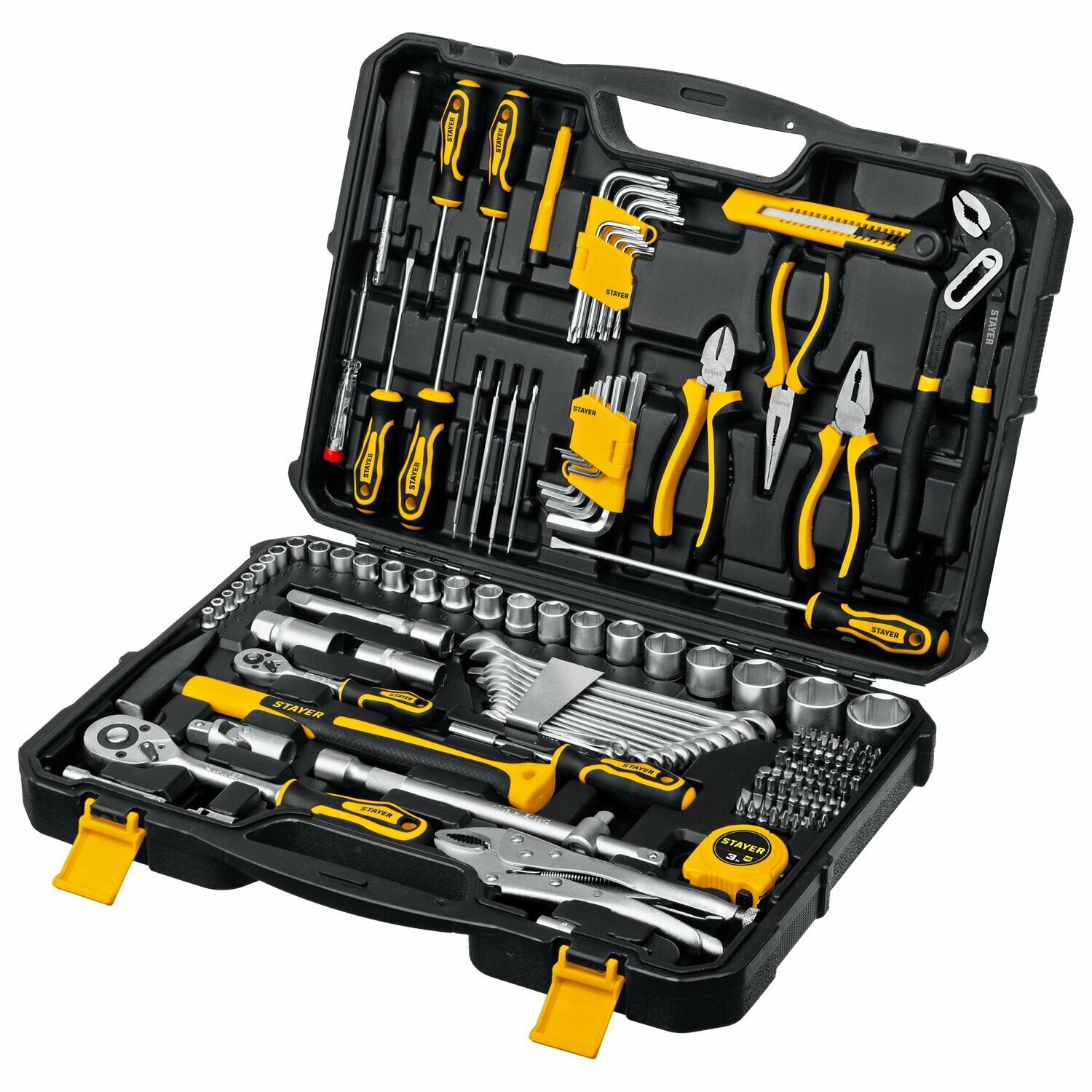 STAYER UNIVERSAL 150, 150 предм, (1/2 + 1/4 ), универсальный набор инструмента, Professional 27710-H150