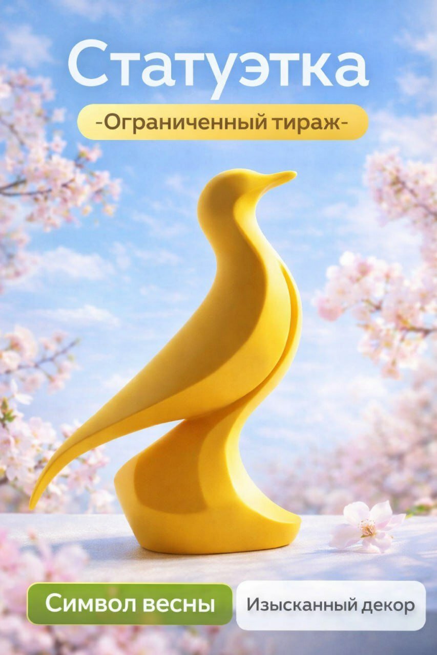 Статуэтка для интерьера, декор для дома, декоративная фигурка Птица символ весны, Подарок на 8 марта и новоселье