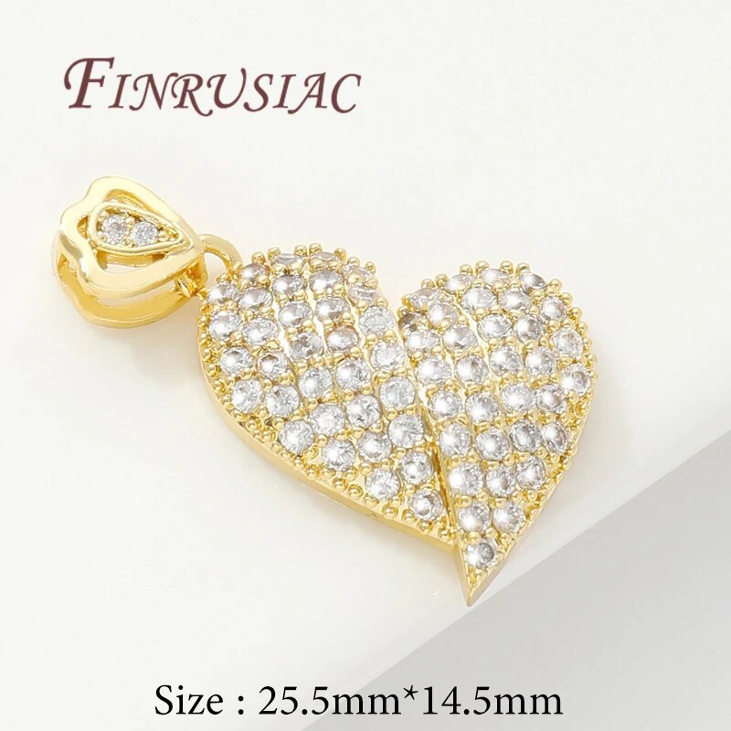 Подвеска сердце, позолота 18K, 25.5x14.5 мм