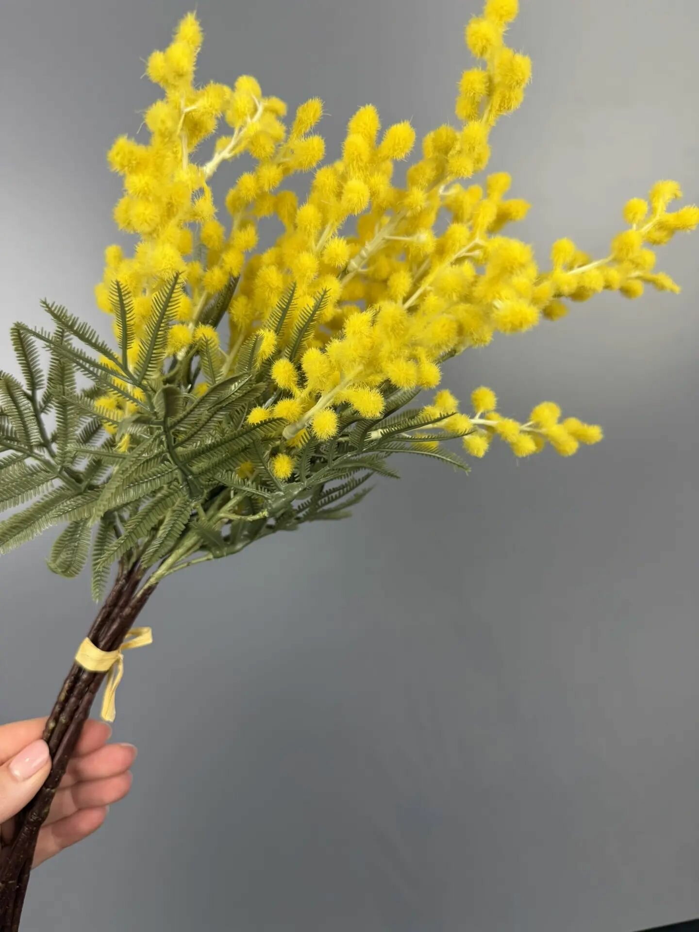 Искусственные цветы мимоза премиум букет для декора пасхи верба желтая 40 см 5 веток в букете