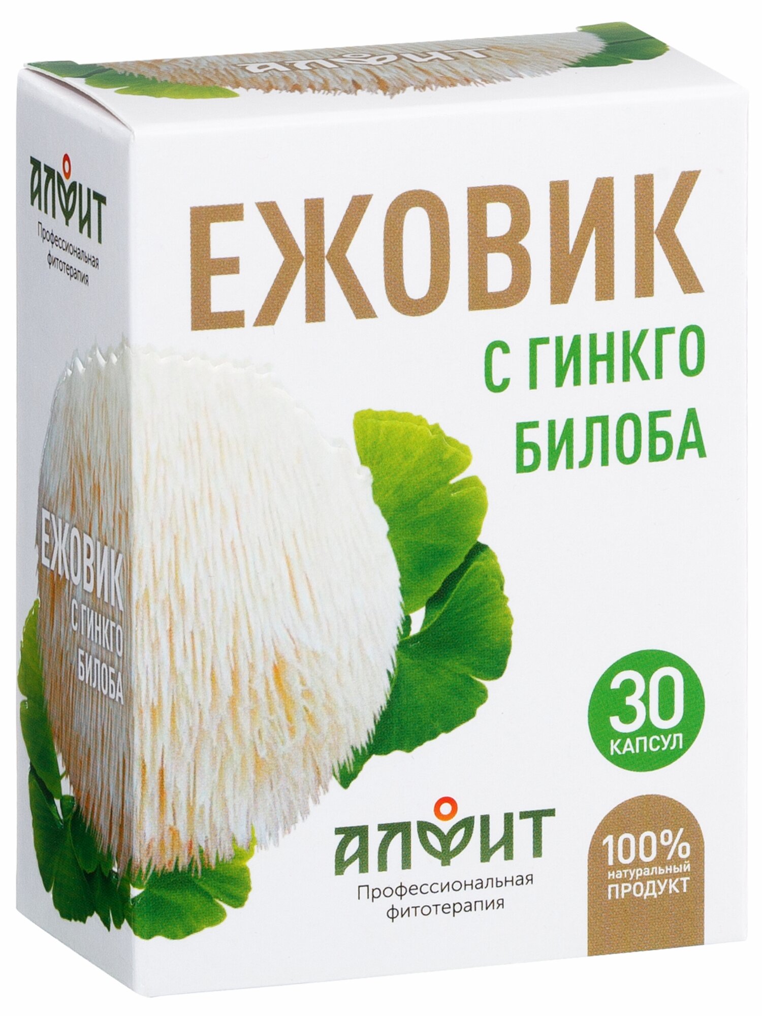 Ежовик с гинкго билоба от бренда "Алфит", 30 капсул по 500 мг