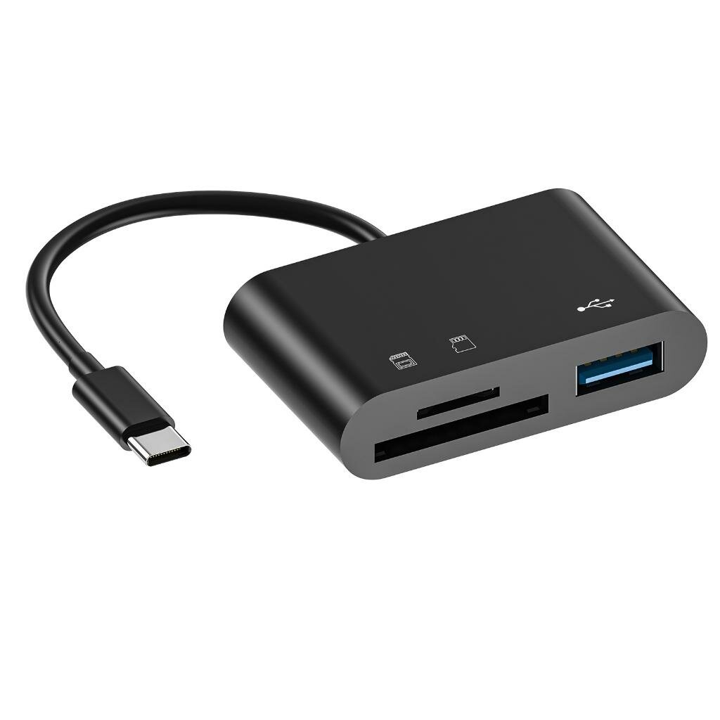 5-в-1 кард-ридер USB Type-C/Micro-USB, ТИП C черный