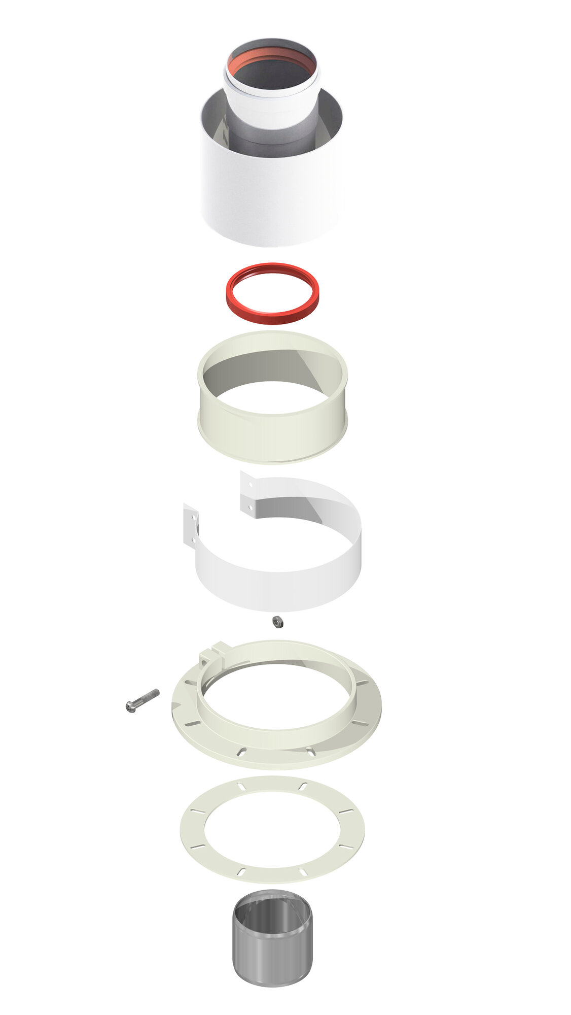 Адаптер коаксиальный вертикальный (Φ60/100) универсальный 0,1м (AV-001-H)