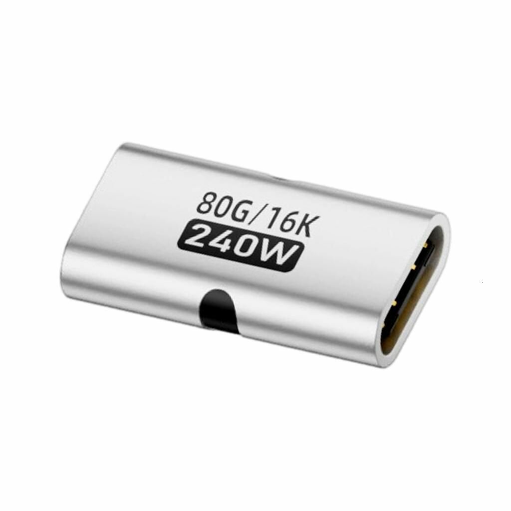 Переходник USB-C мама-мама , Серебро