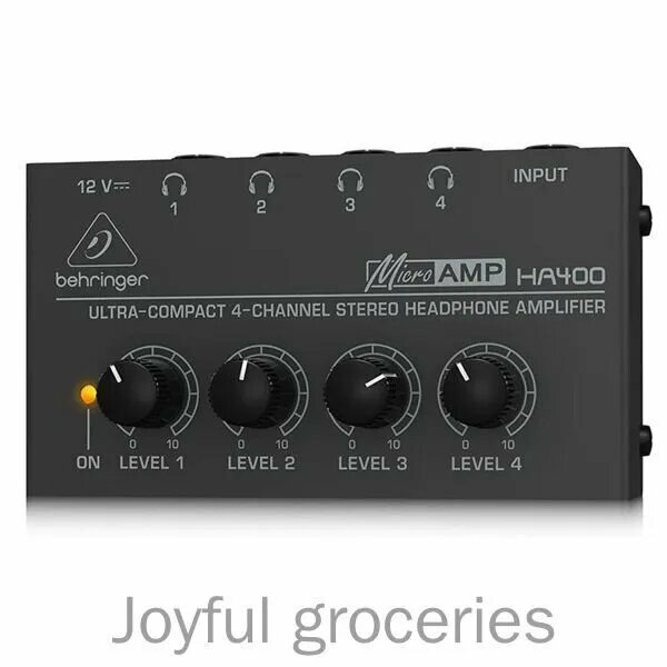 BEHRINGER HA400 компактный 4-канальный усилитель для наушников с раздельными регулировками уровня выходов